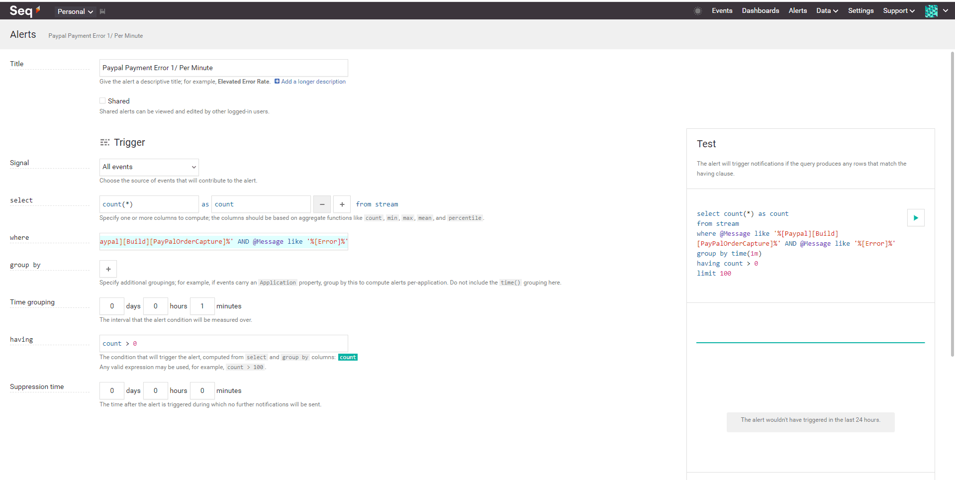 使用 Seq log server 達成金流及訂單異常事件監控通知 | Mark Ku's Blog